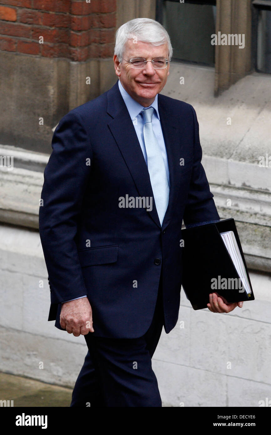 Former prime minister Sir John Major is seen as he arrives at the High ...