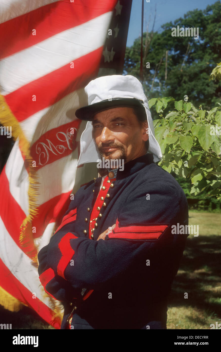 New York Zouave at the Civil War reenactment of the Battle of Manassas ...