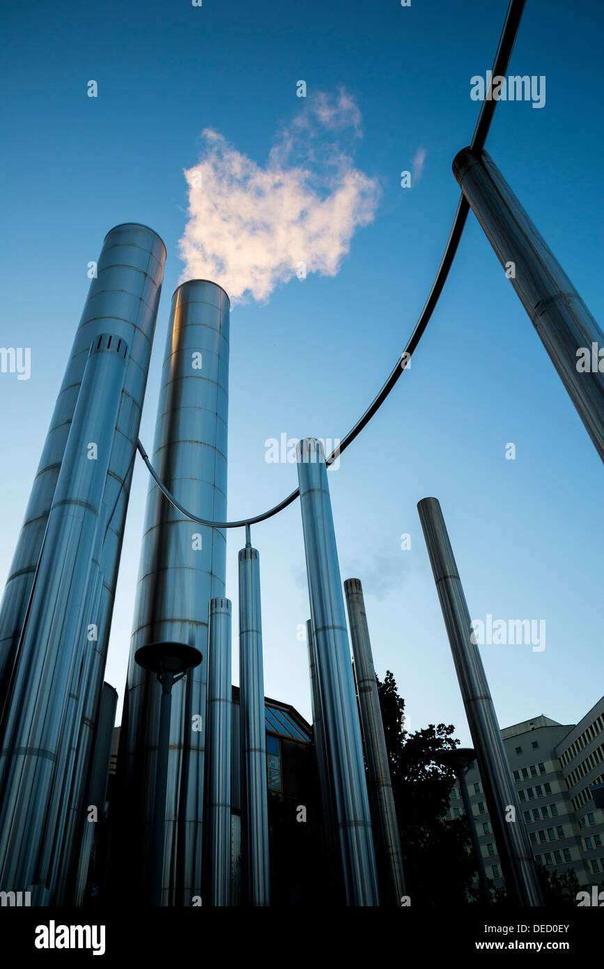 Chimneys energy pipes power plant steam vent metal hi-res stock ...