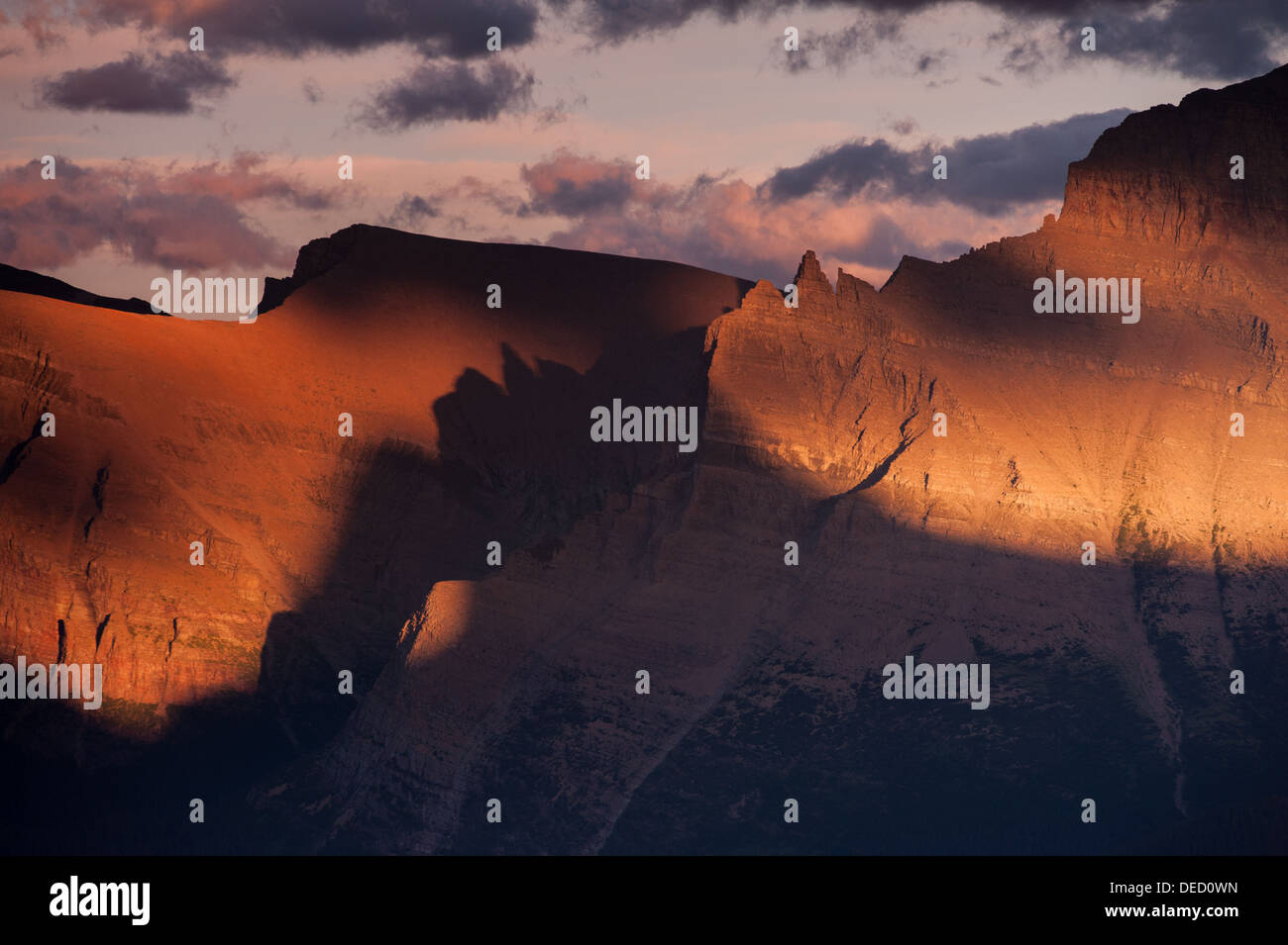 Photograph of Little Chief Mountain at sunset. Glacier National Park ...