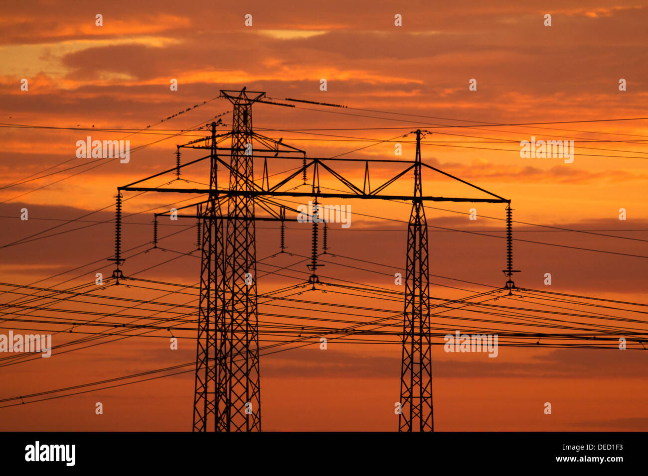 Line of pylons hi-res stock photography and images - Alamy