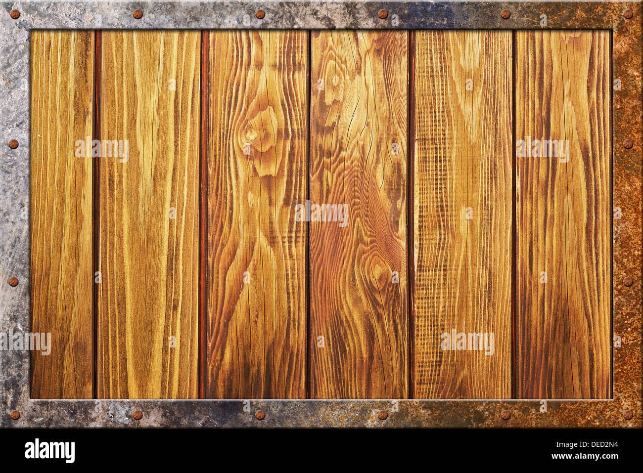 Wood texture background with metal frame, natural pattern Stock Photo ...