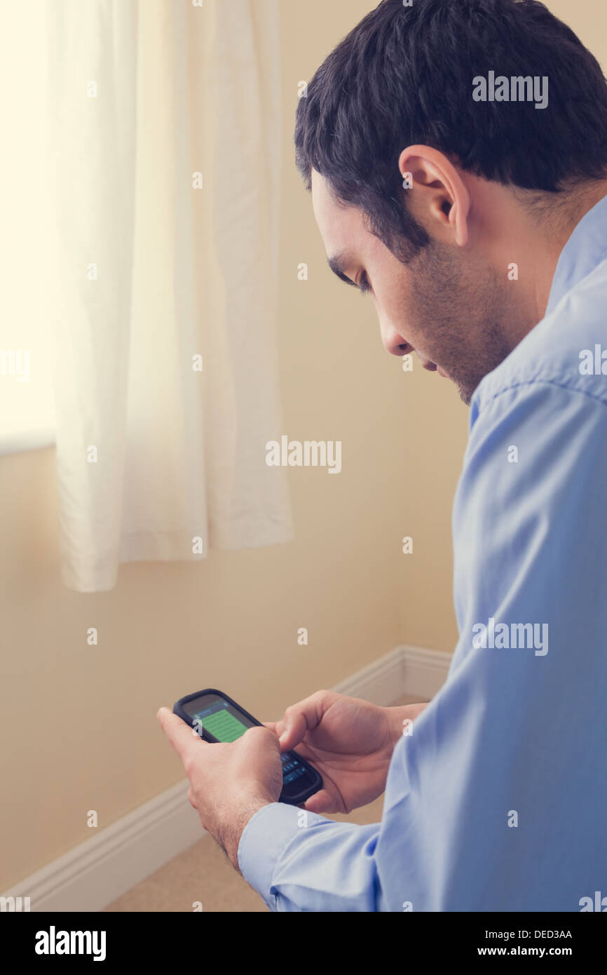 Man sitting up in bed hi-res stock photography and images - Alamy