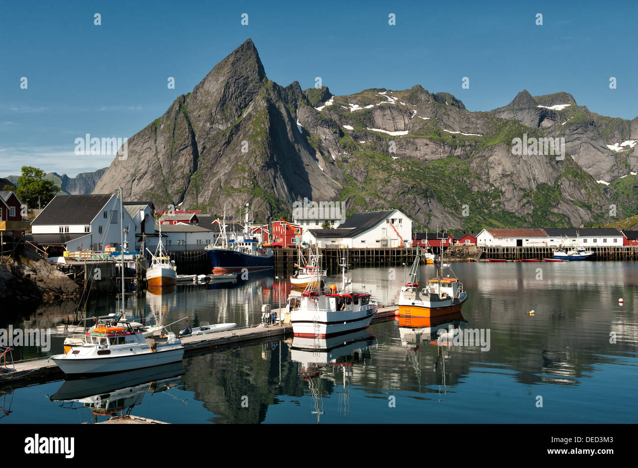 Mountains fjord hamnoya fishing hi-res stock photography and images - Alamy