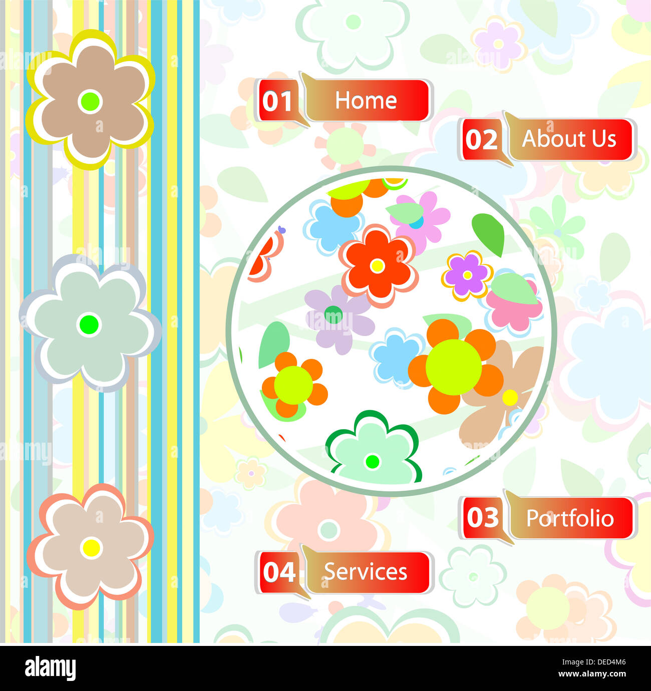 flower web template design Stock Photo - Alamy