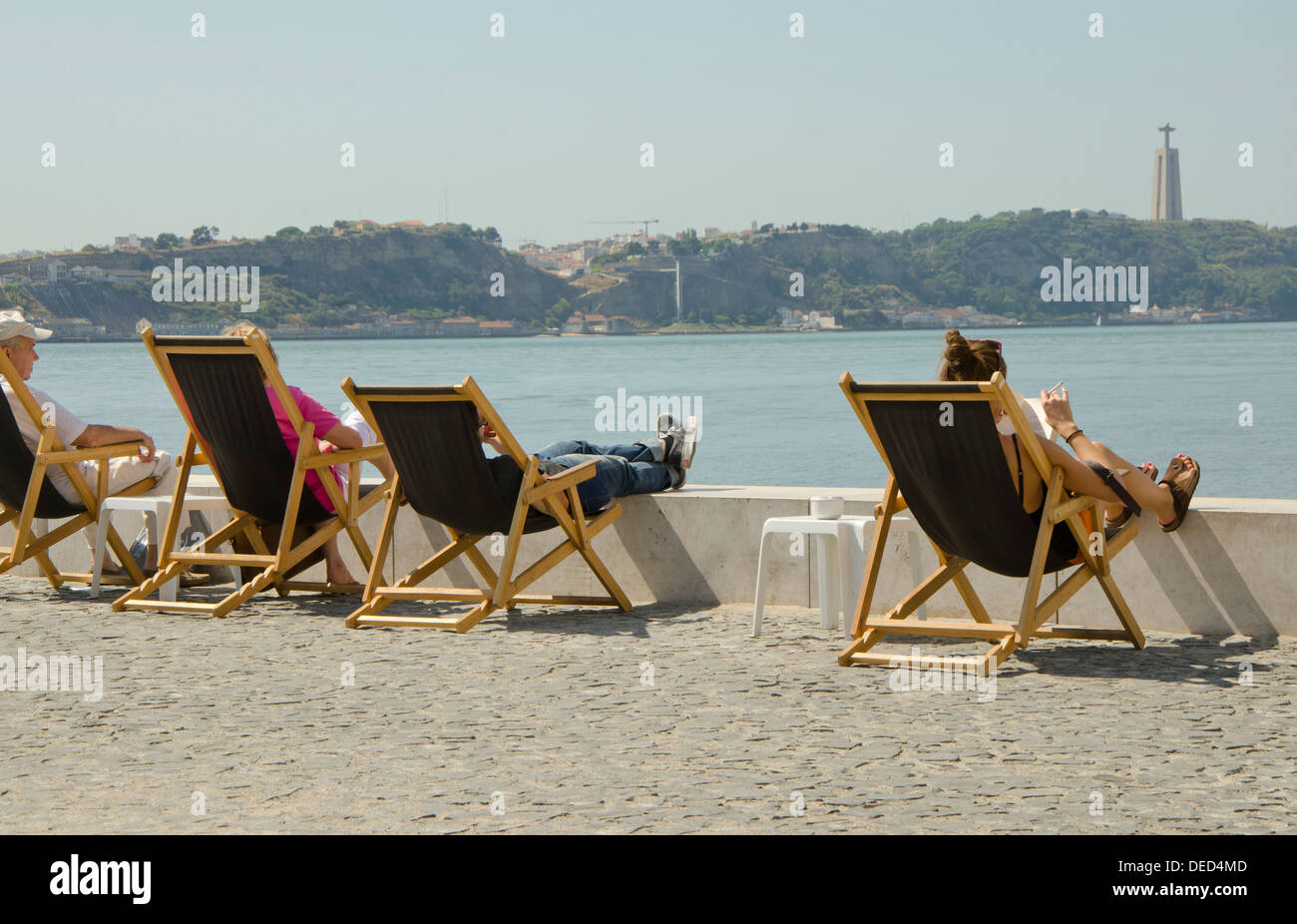 Waterfront at Tagus river in Lisbon Portugal Stock Photo - Alamy
