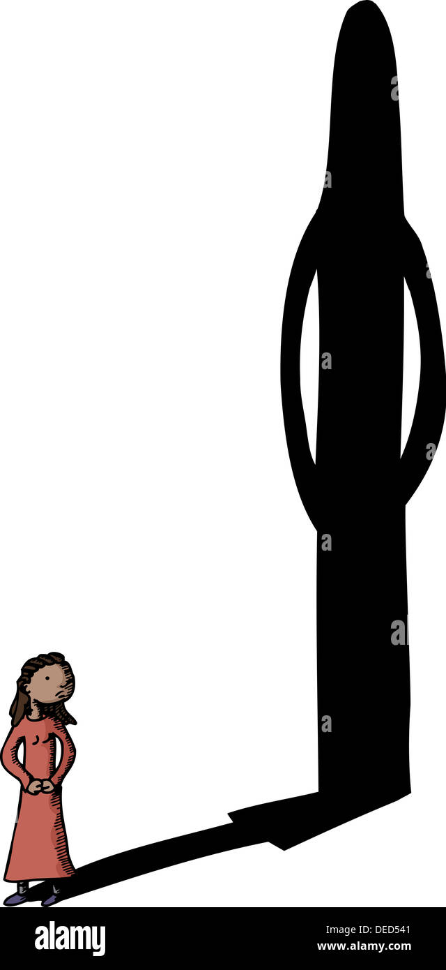 Female shadow scared hi-res stock photography and images - Alamy