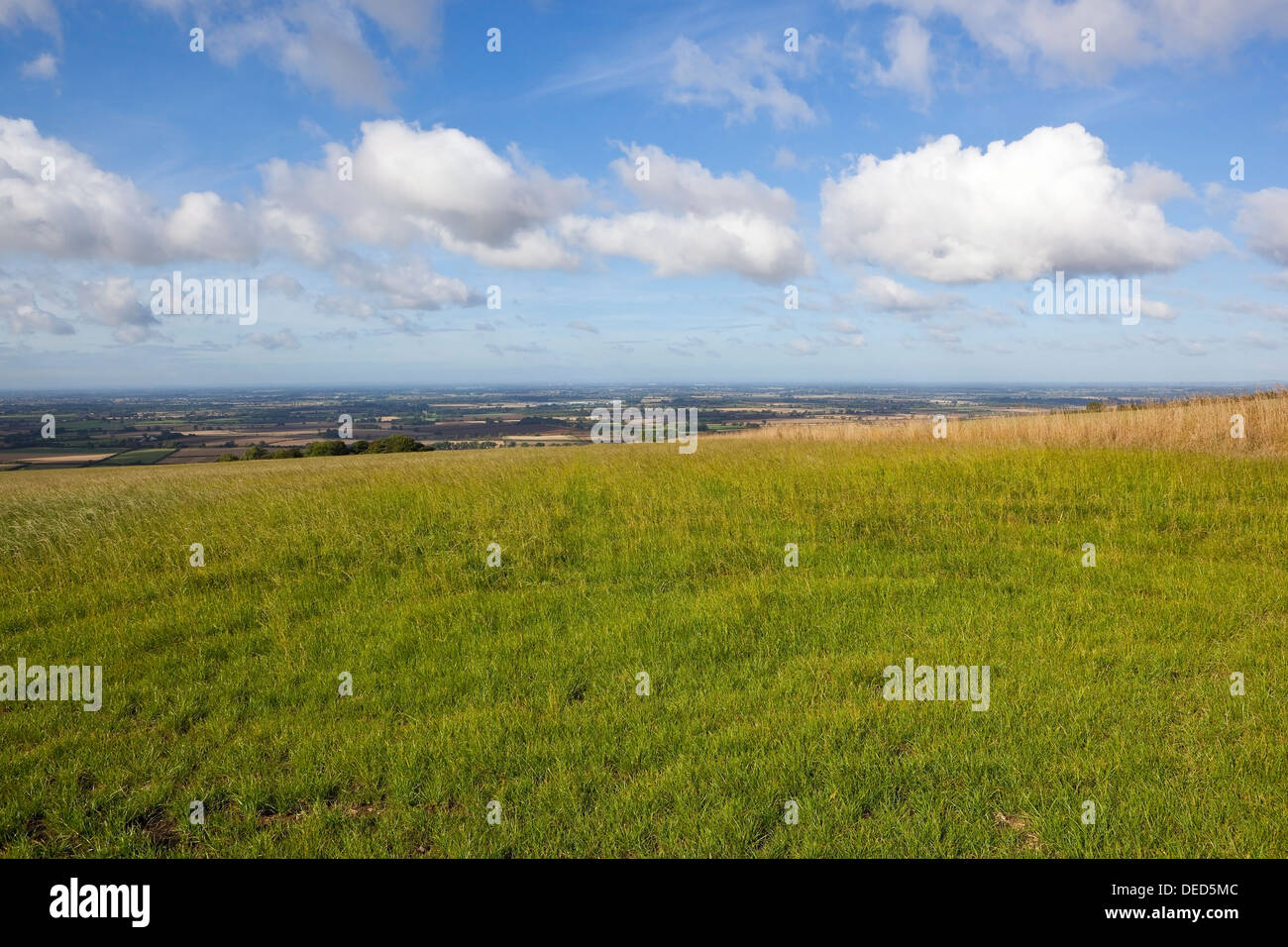 The scenic vale of York viewed from a grassy meadow high on the ...