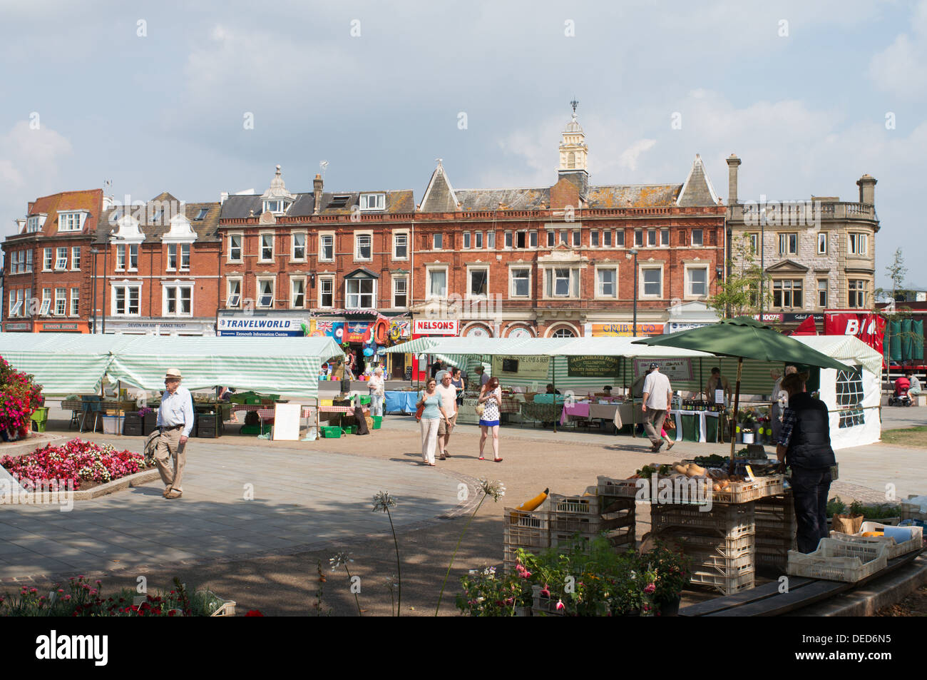 Exmouth farmers' market and town centre, Devon, England, UK Stock Photo ...