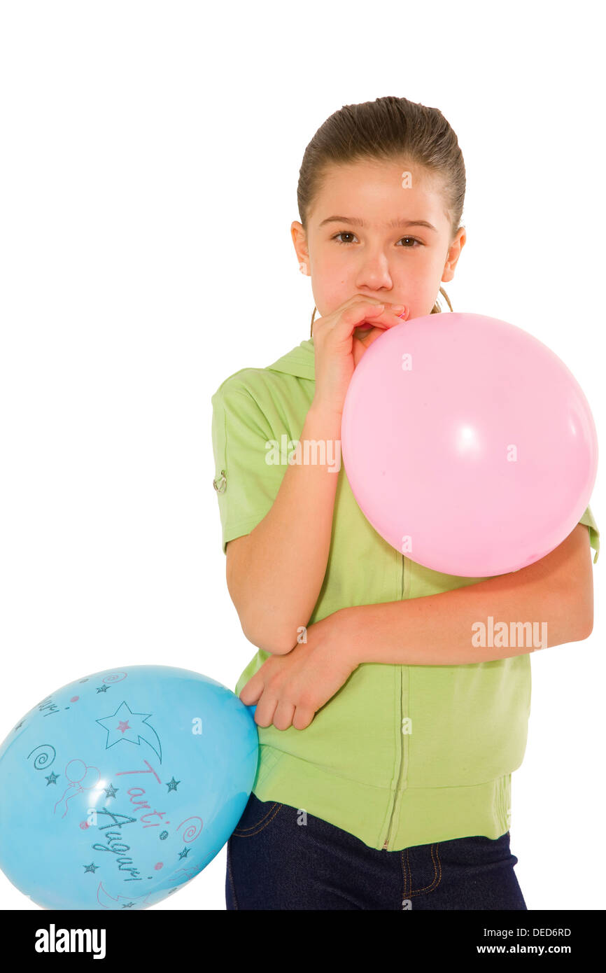 girl playing with balloons isolated on white background Stock Photo - Alamy girl playing with balloons isolated on white background Stock Photo - Alamy