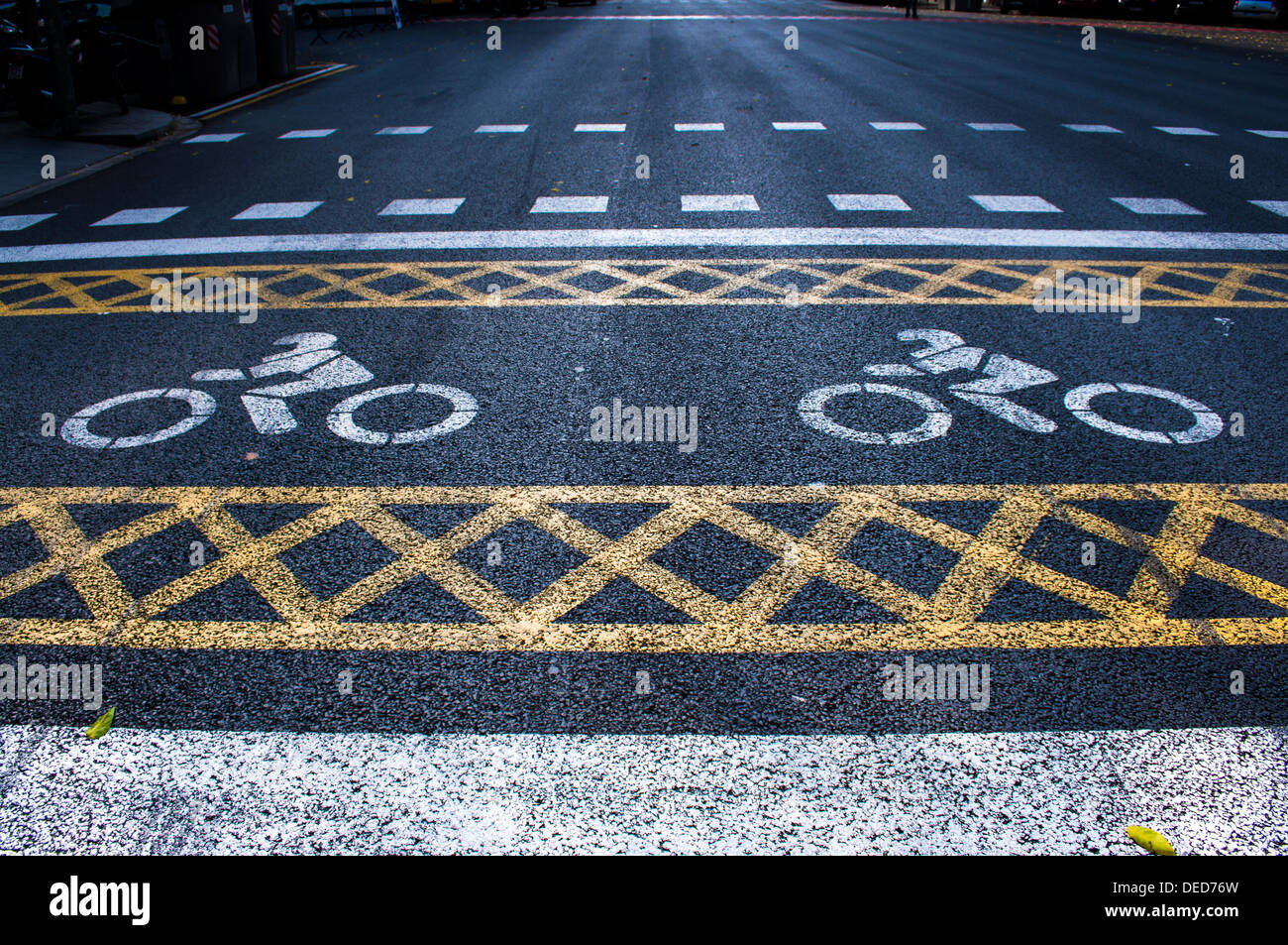 Motorbike preference symbol painted on street at the semaphore Stock ...