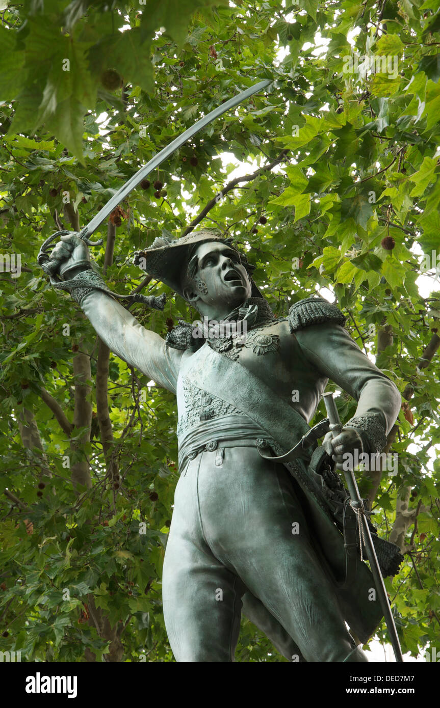 A dashing bronze statue of the Napoleonic Commander Marshal Ney ...