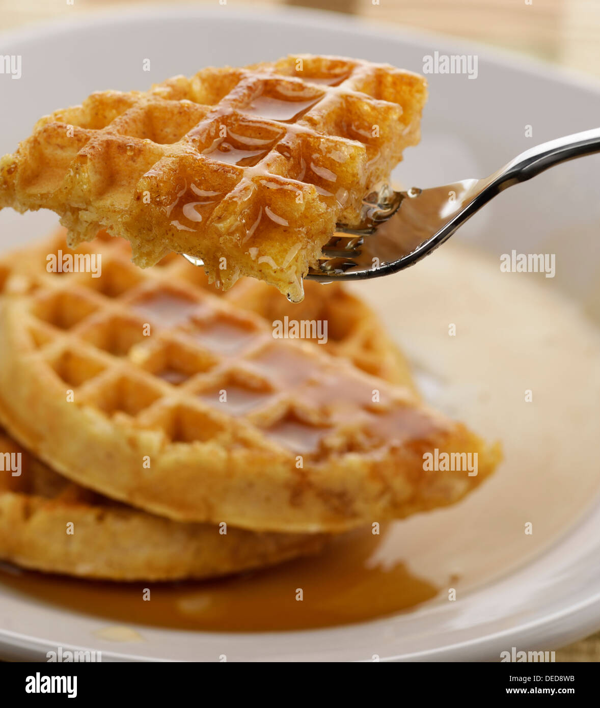 Waffle with syrup hi-res stock photography and images - Alamy