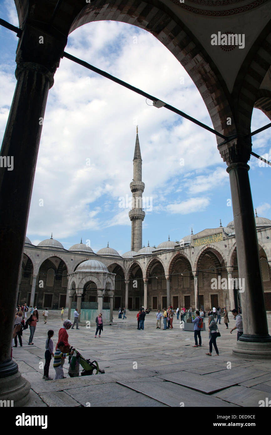Detail of the famous Blue Mosque in the Sultanahmet area of Istanbul ...