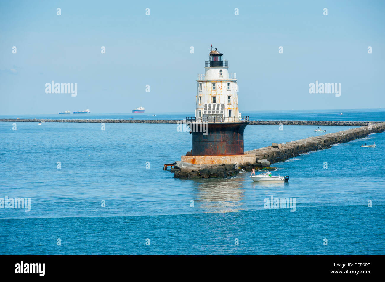 Delaware DE USA Harbor of Refuge Lighthouse in the Delaware Bay near ...