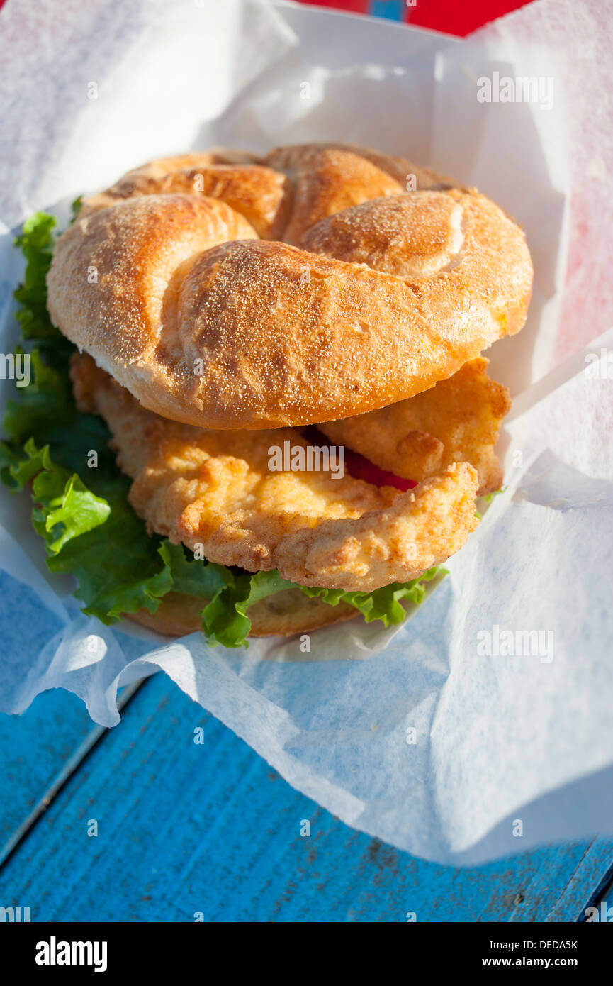 USA, New Jersey NJ Wildwood Hooked Up seafood market and restaurant ...