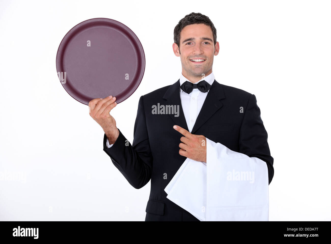 Waiter with his tray Stock Photo - Alamy