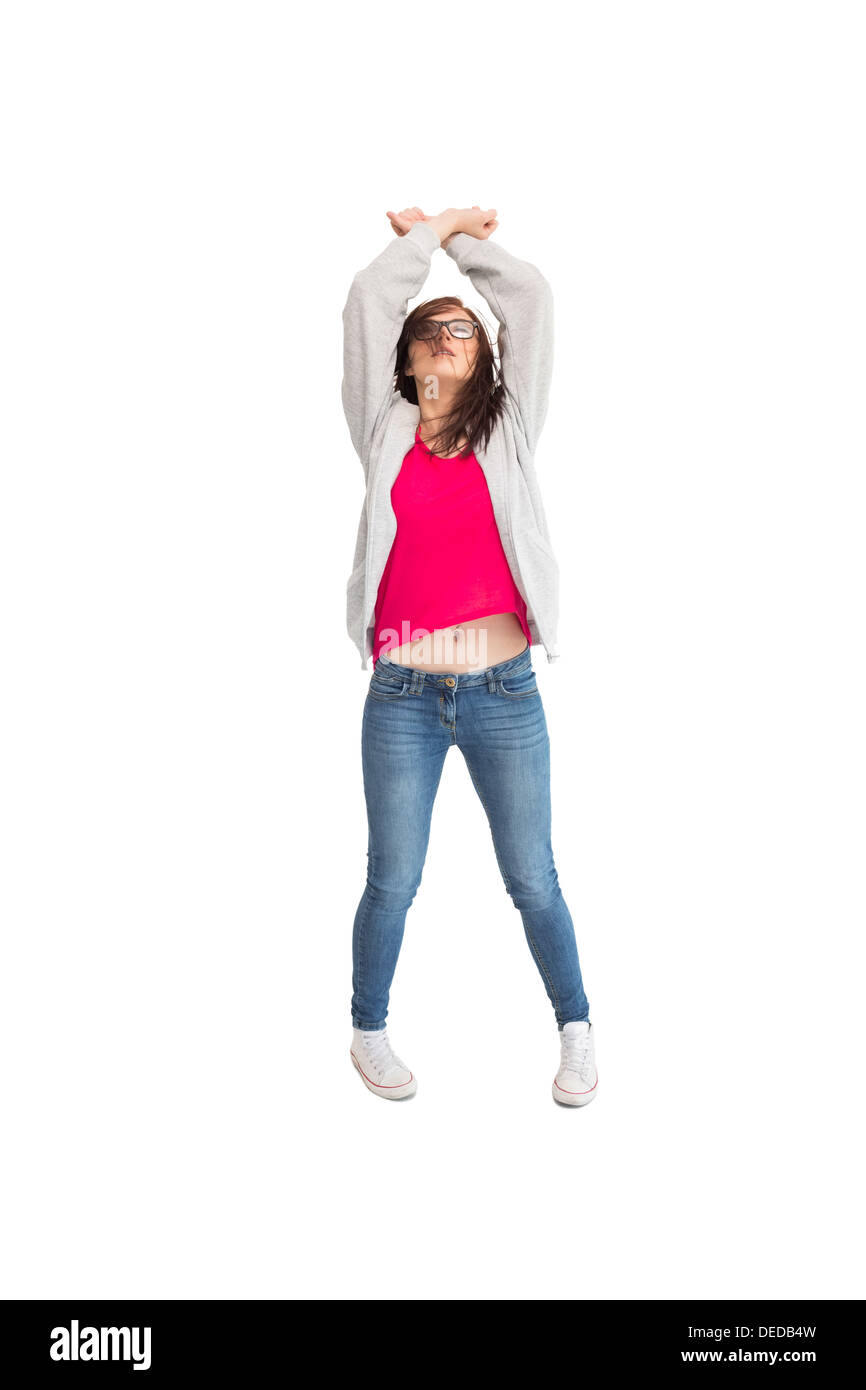 Stylish young woman dancing hip Cut Out Stock Images & Pictures - Alamy