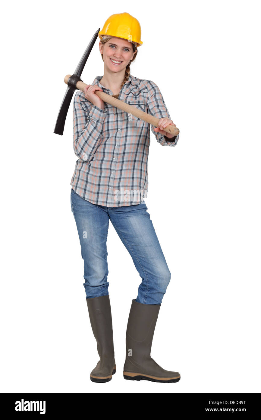Pickaxe woman Cut Out Stock Images & Pictures - Alamy