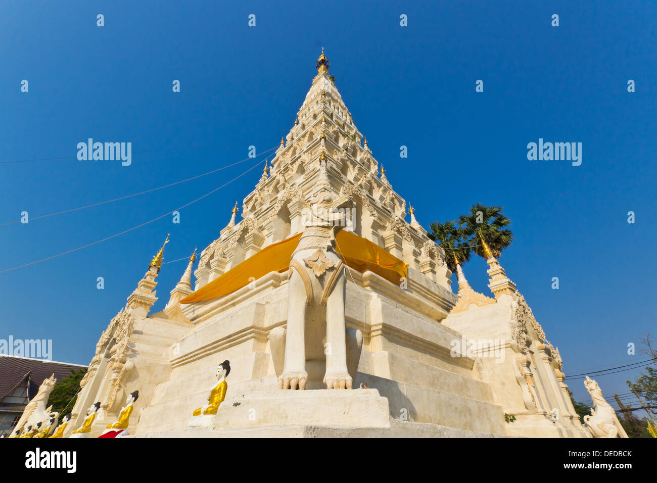 Buddhist Triangle Pagoda in Wat (Temple) Chedi Liam at "Wiang Kum Kam ...
