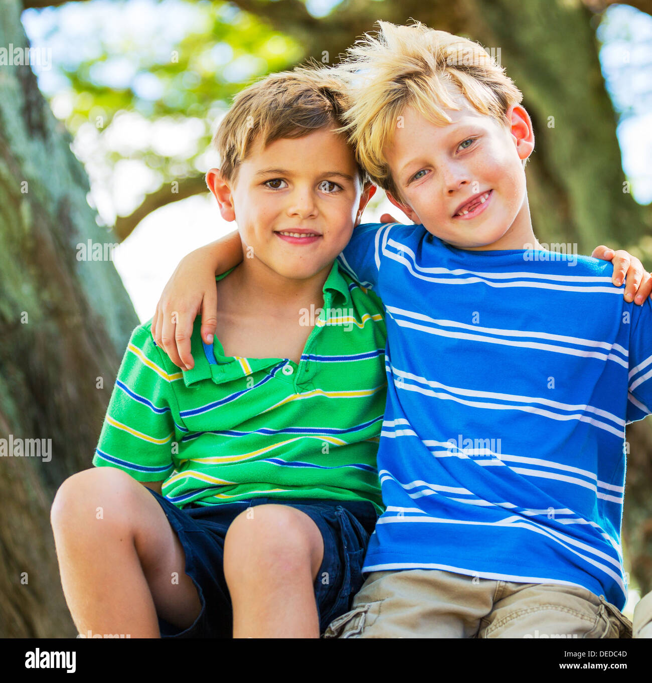 Happy Young Kids, Best Friends Stock Photo - Alamy