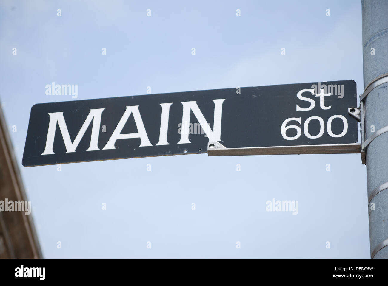 A Main Street USA sign in a downtown Dallas suburban city Stock Photo ...