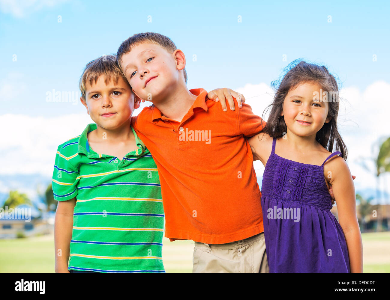 Group of Happy Kids, Friends Together After School Stock Photo - Alamy