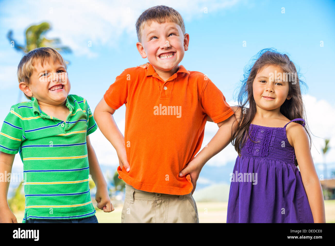 Group of Happy Kids, Friends Together After School Stock Photo - Alamy