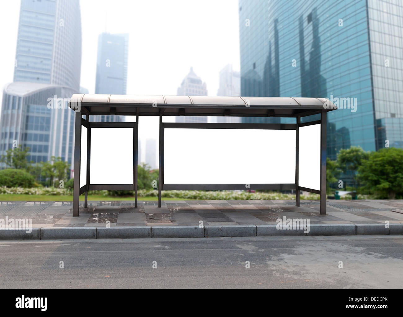 Bus stop billboard on stage Stock Photo - Alamy