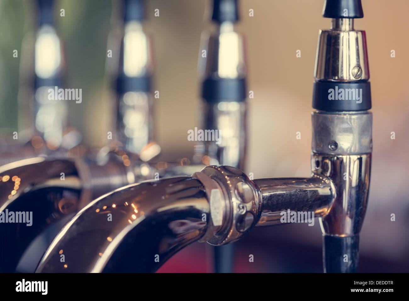 Beer taps close up Stock Photo - Alamy