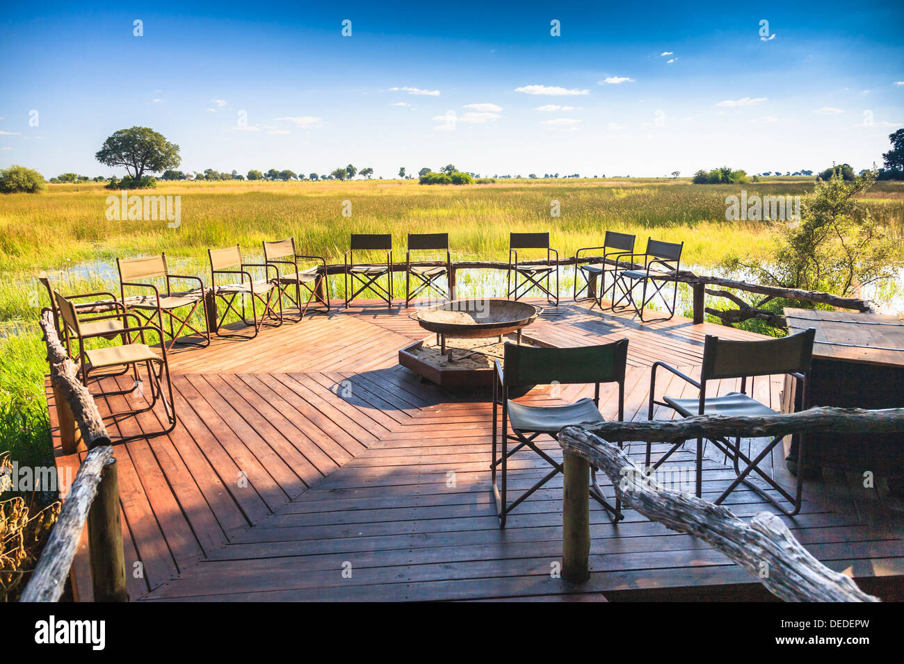 Dining area in a Safari Camp, Botswana, Africa Stock Photo - Alamy