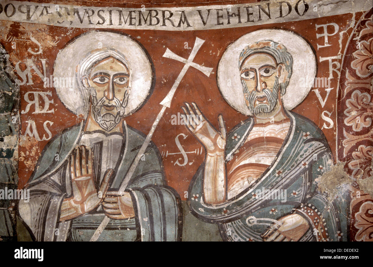 Romanesque frescoes. Catalunya, Spain Stock Photo - Alamy