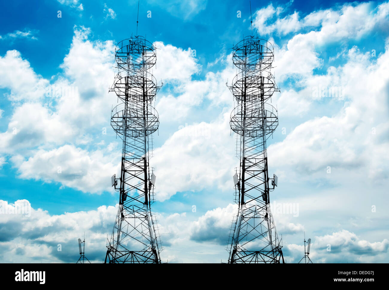 Communications Tower in the sky background Stock Photo - Alamy