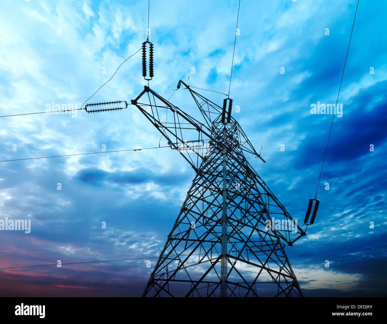 Power tower in the sky background Stock Photo - Alamy