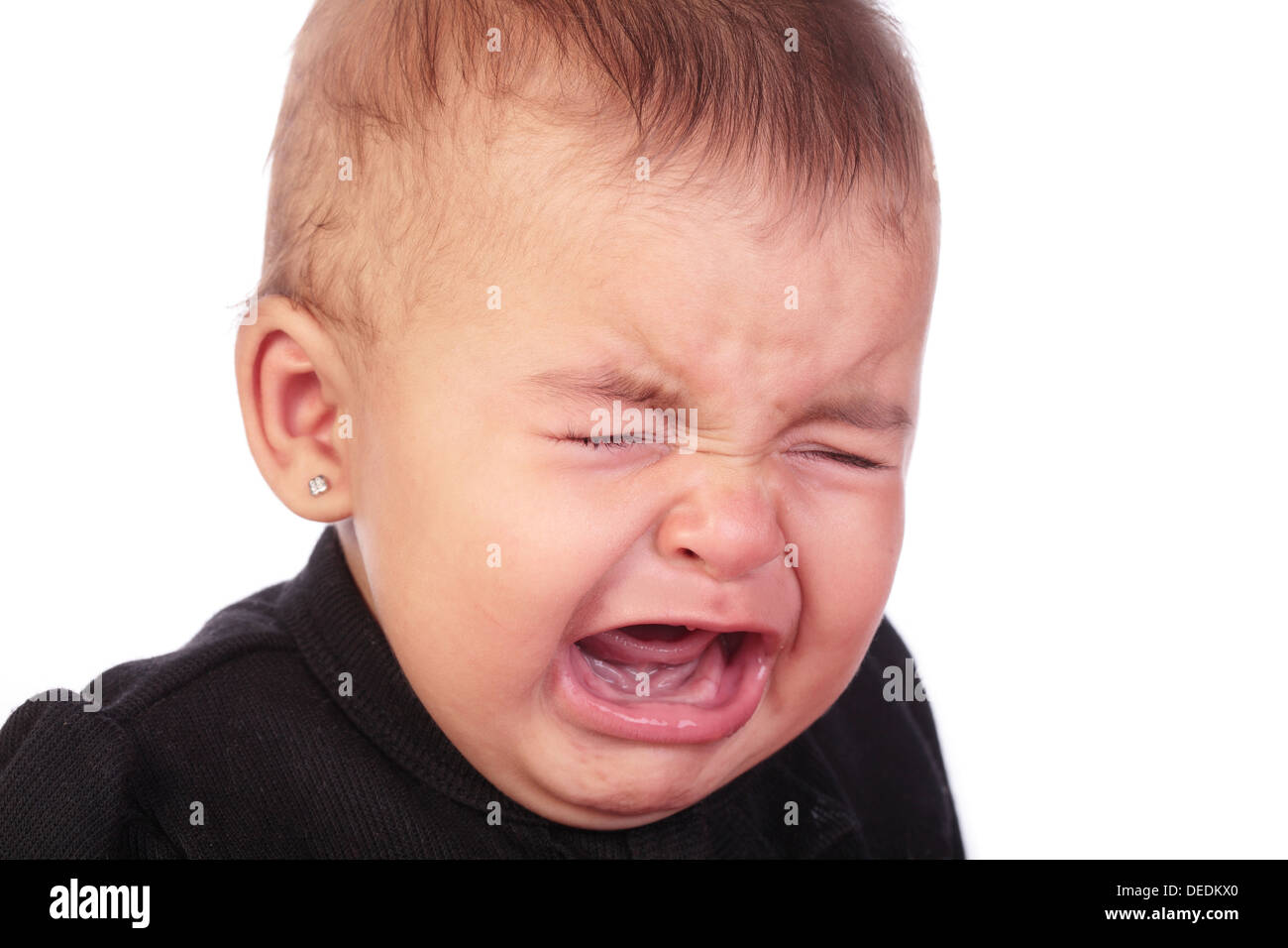 beautiful baby crying isolated on white Stock Photo - Alamy