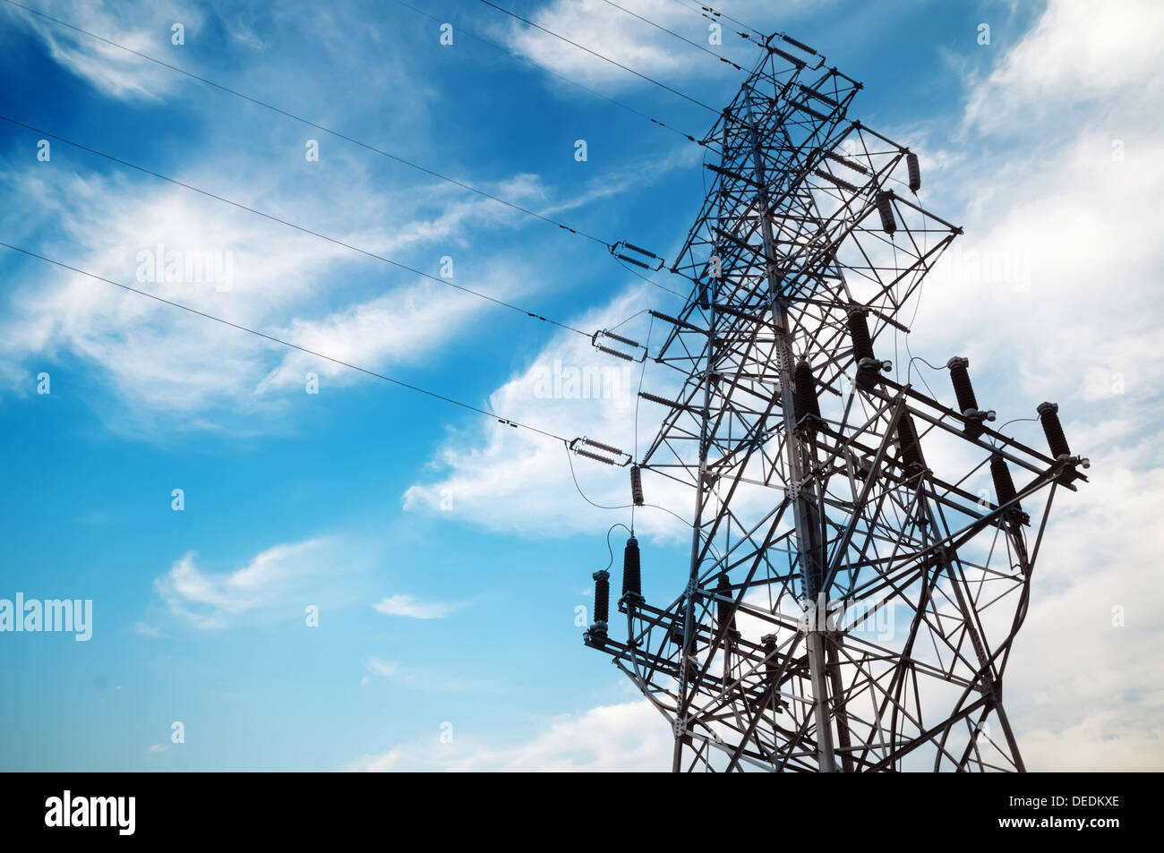 Power tower in the sky background Stock Photo - Alamy