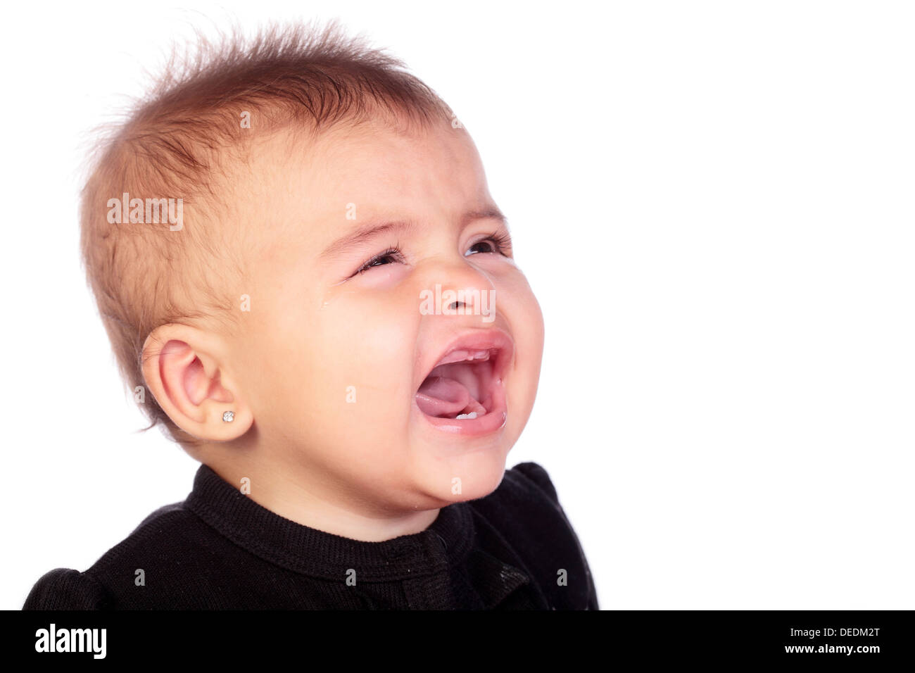 beautiful baby crying isolated on white Stock Photo - Alamy