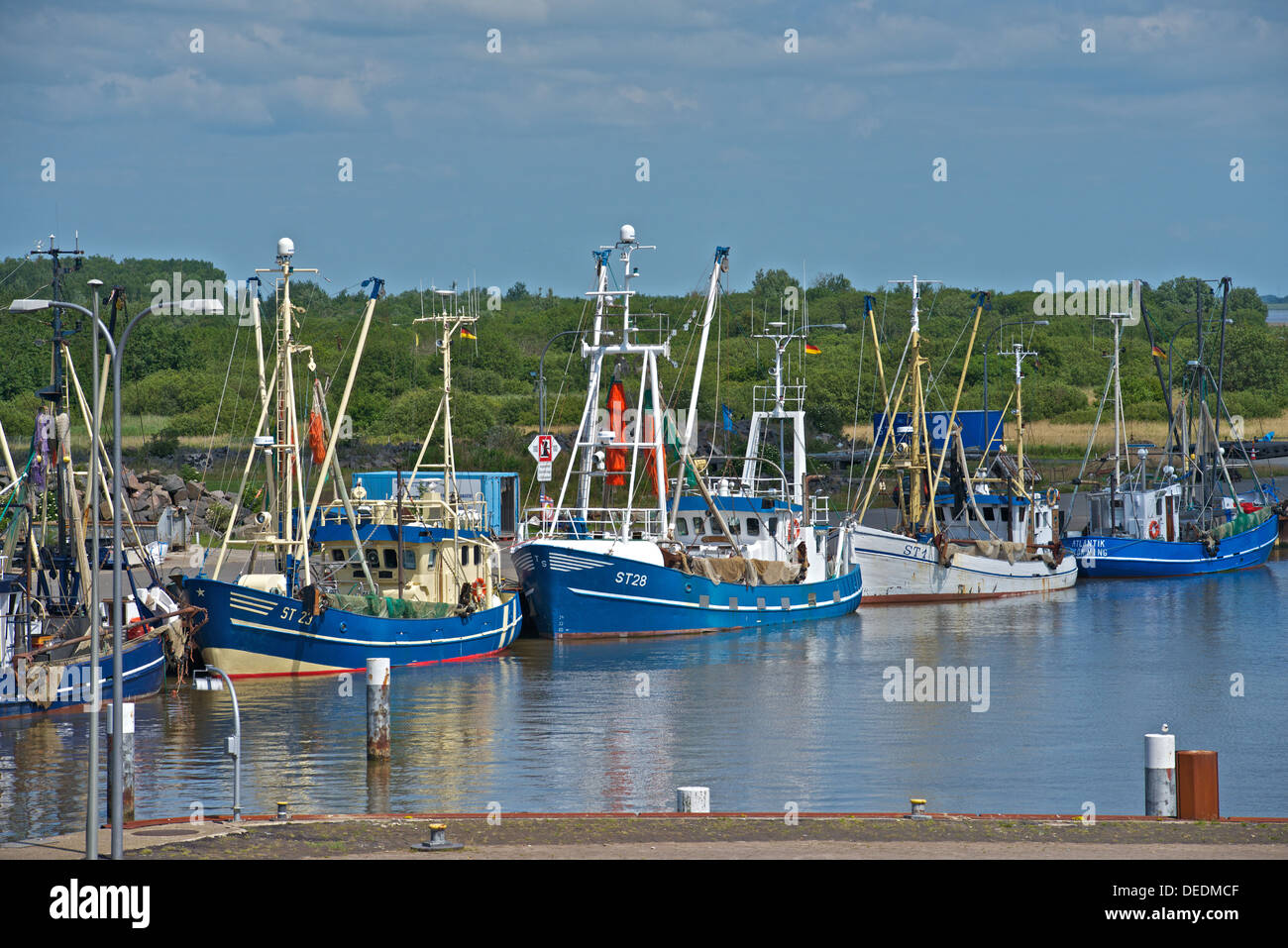 Toenning, Germany, fishing port on Eidersperrwerk Stock Photo - Alamy