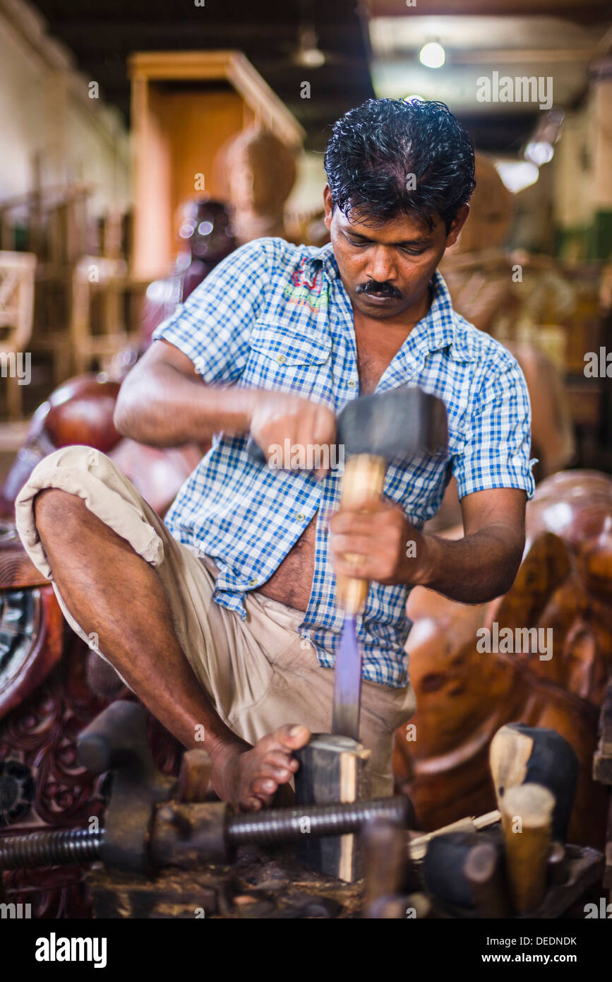 Carpenter working at the Ancient City of Polonnaruwa, Cultural Triangle ...