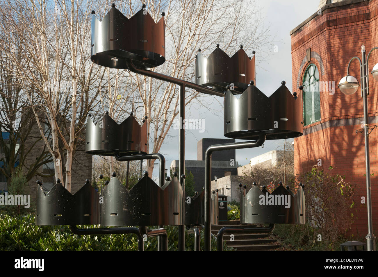 A sculpture in George Square, Oldham, Greater Manchester, England, UK ...