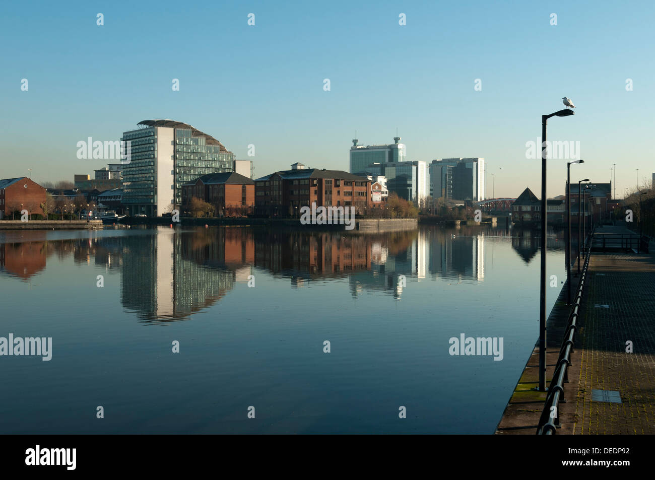 Apartments and the Exchange Quay office blocks reflected in the ...