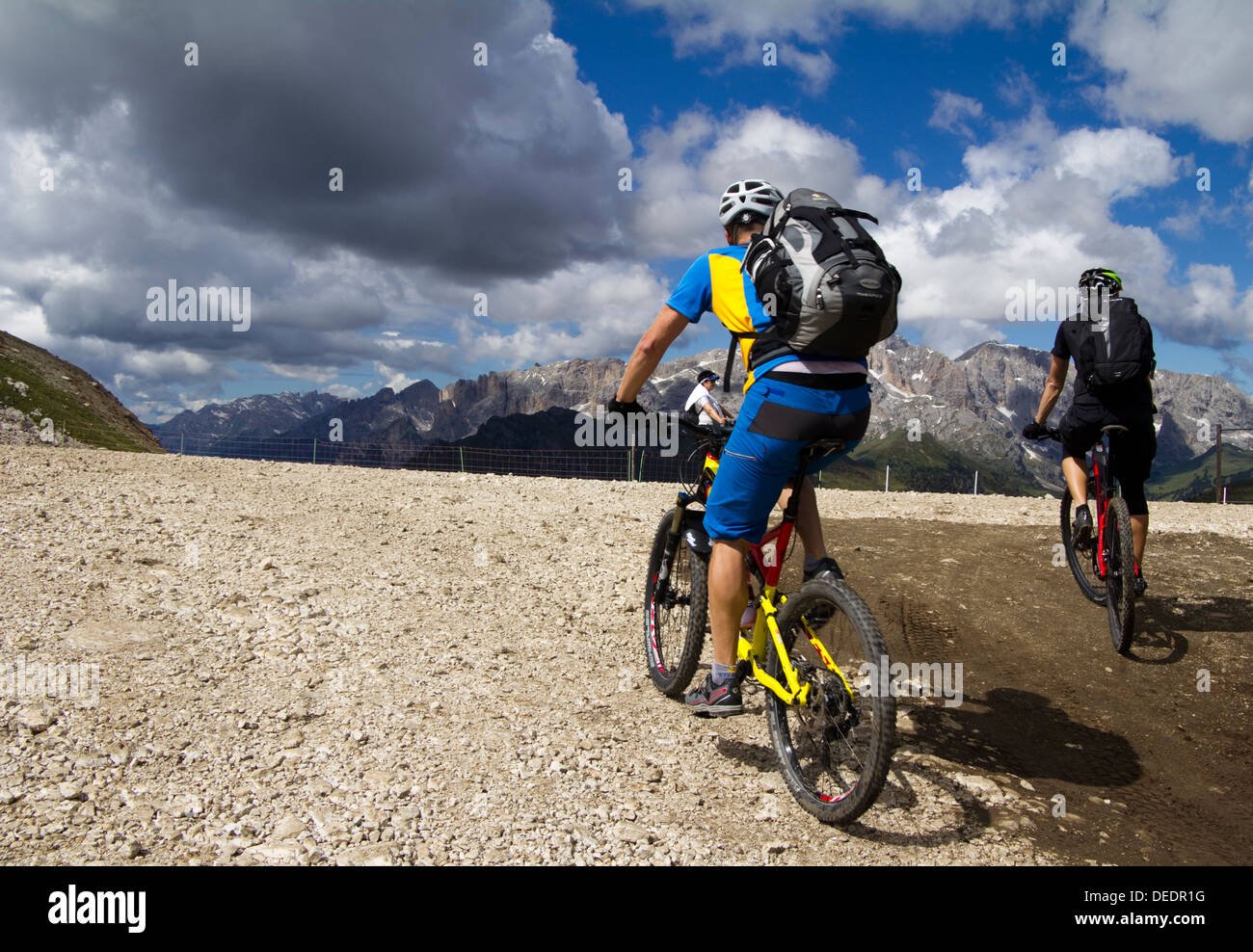 Biking in the Dolomites Alps Italy Stock Photo - Alamy
