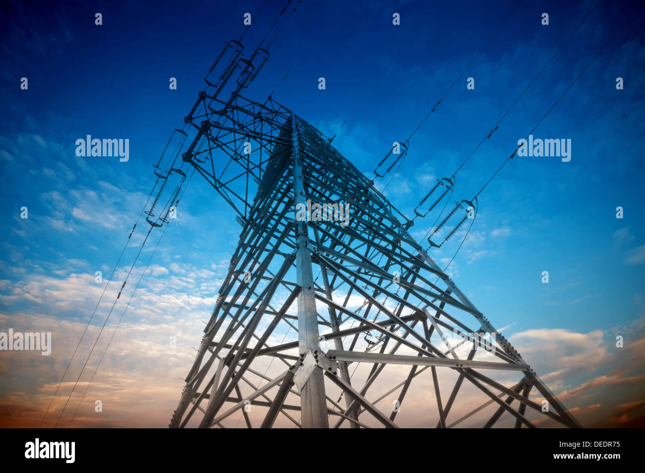 Power tower in the sky background Stock Photo - Alamy