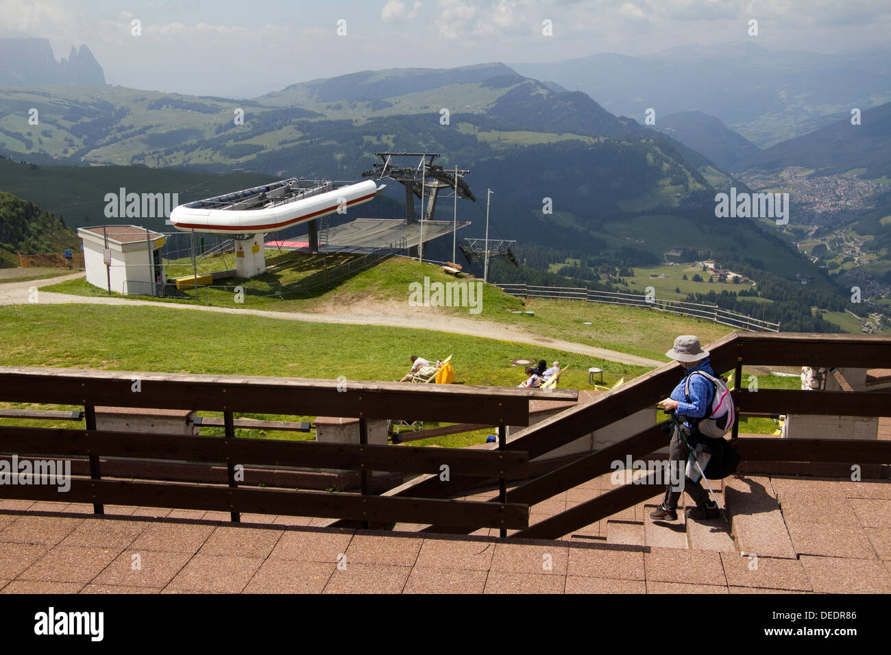Viewing platform and lift, Dolomites Alps Italy Stock Photo - Alamy