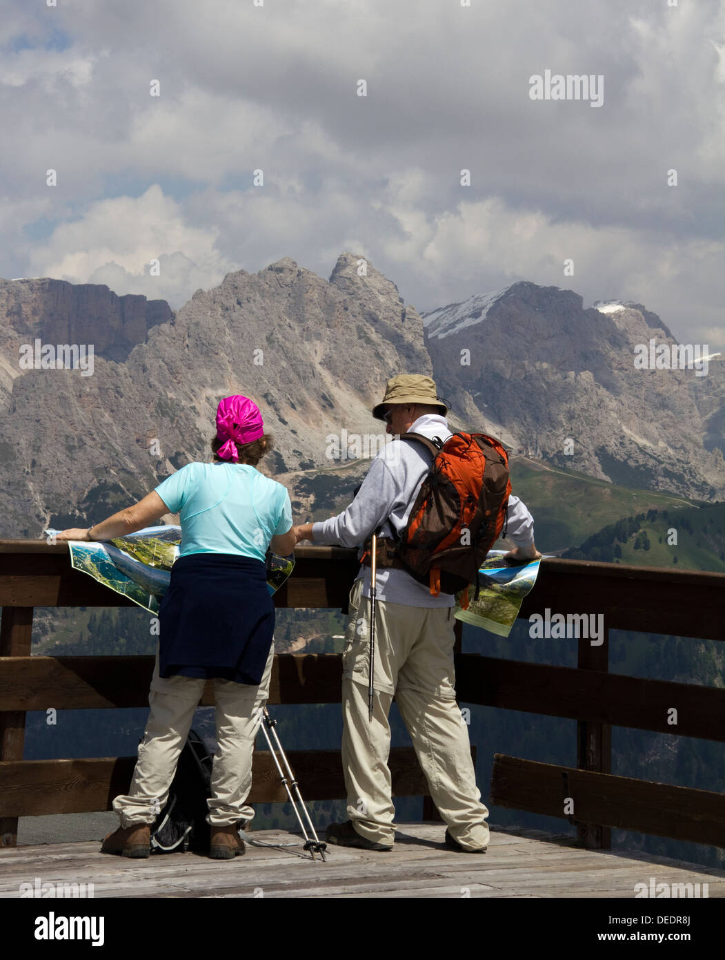 Viewing platform, Dolomites Alps Italy Stock Photo - Alamy