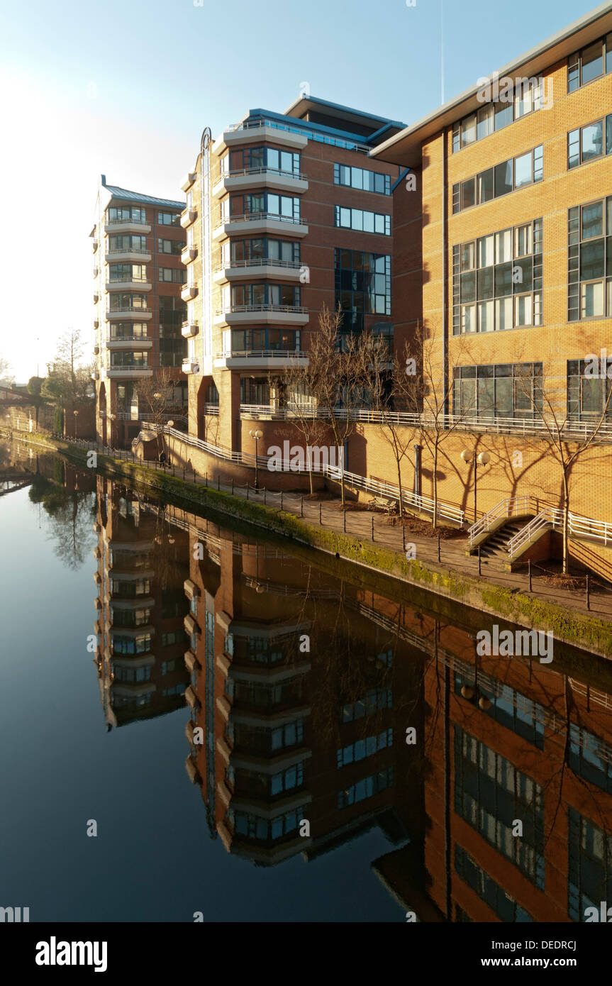 HM Customs and Excise buildings, Ralli Quays, reflected in the river ...