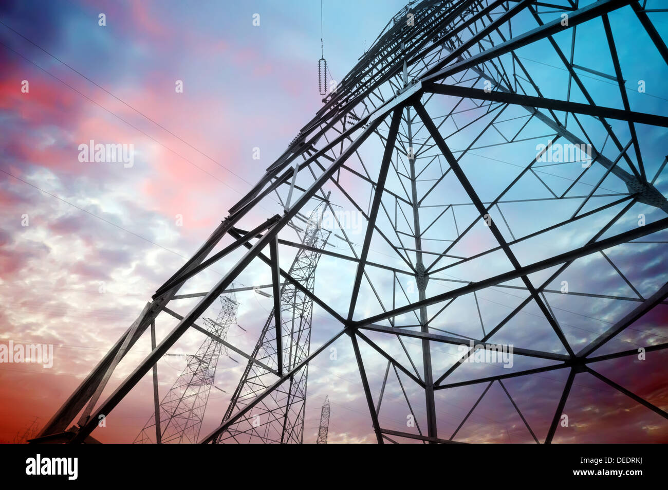Power tower in the sky background Stock Photo - Alamy