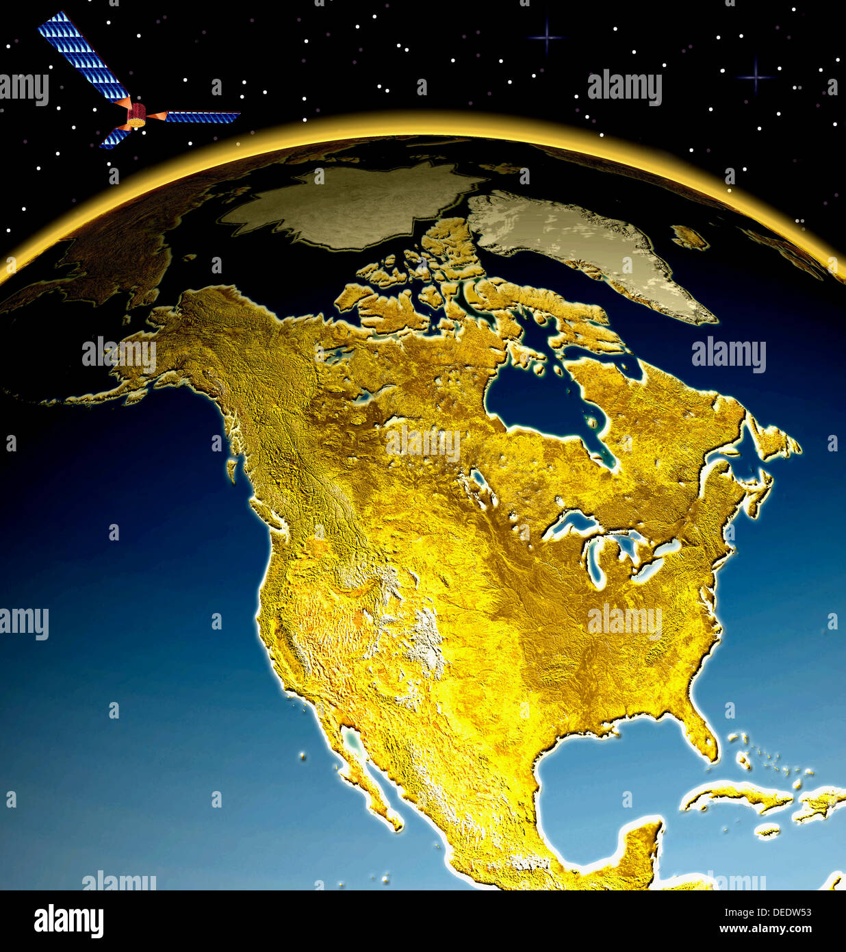 Satellite view north america hi-res stock photography and images - Alamy