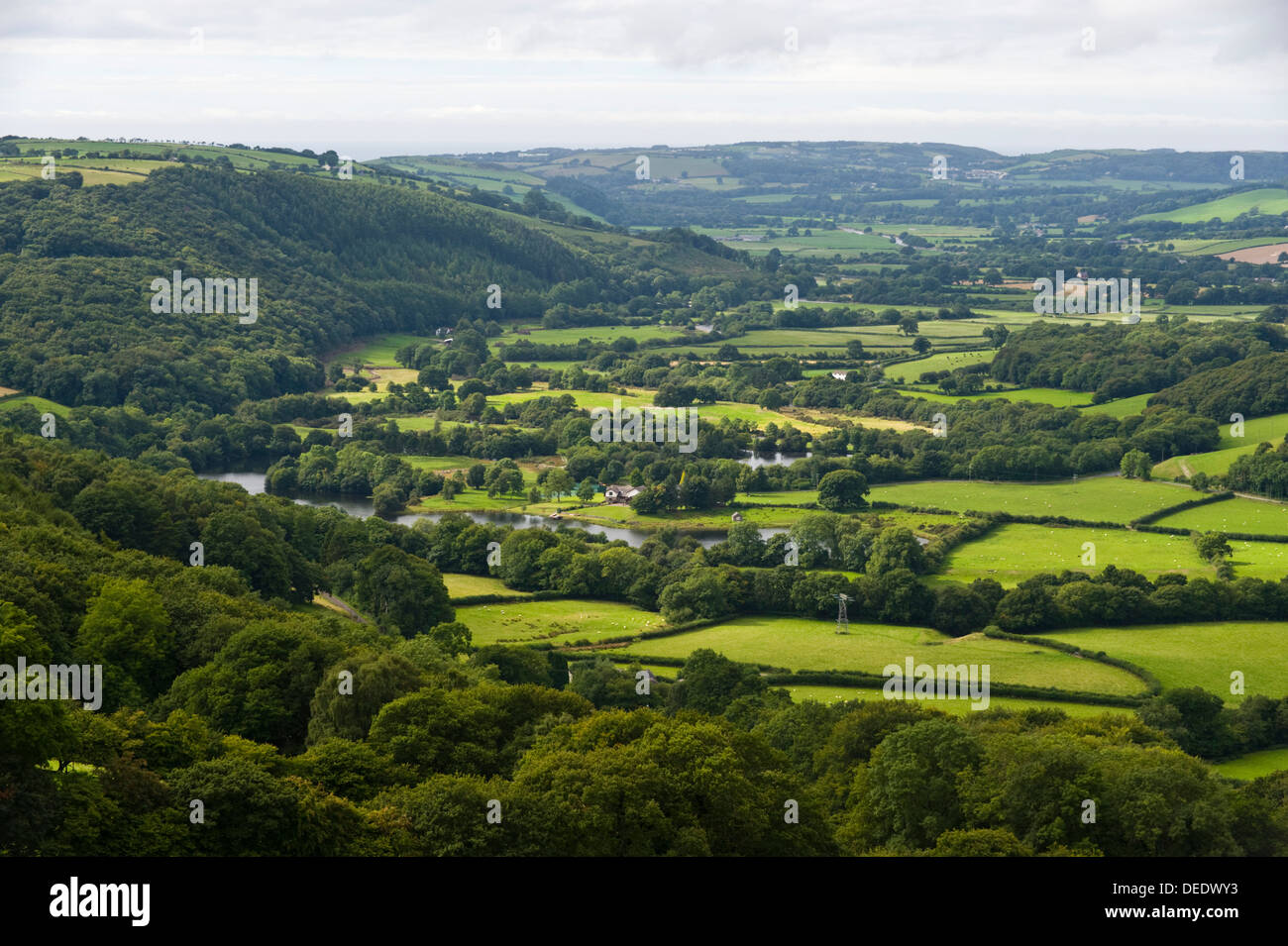 View from village of Pisgah over Capel Bangor in the Rheidol Valley ...