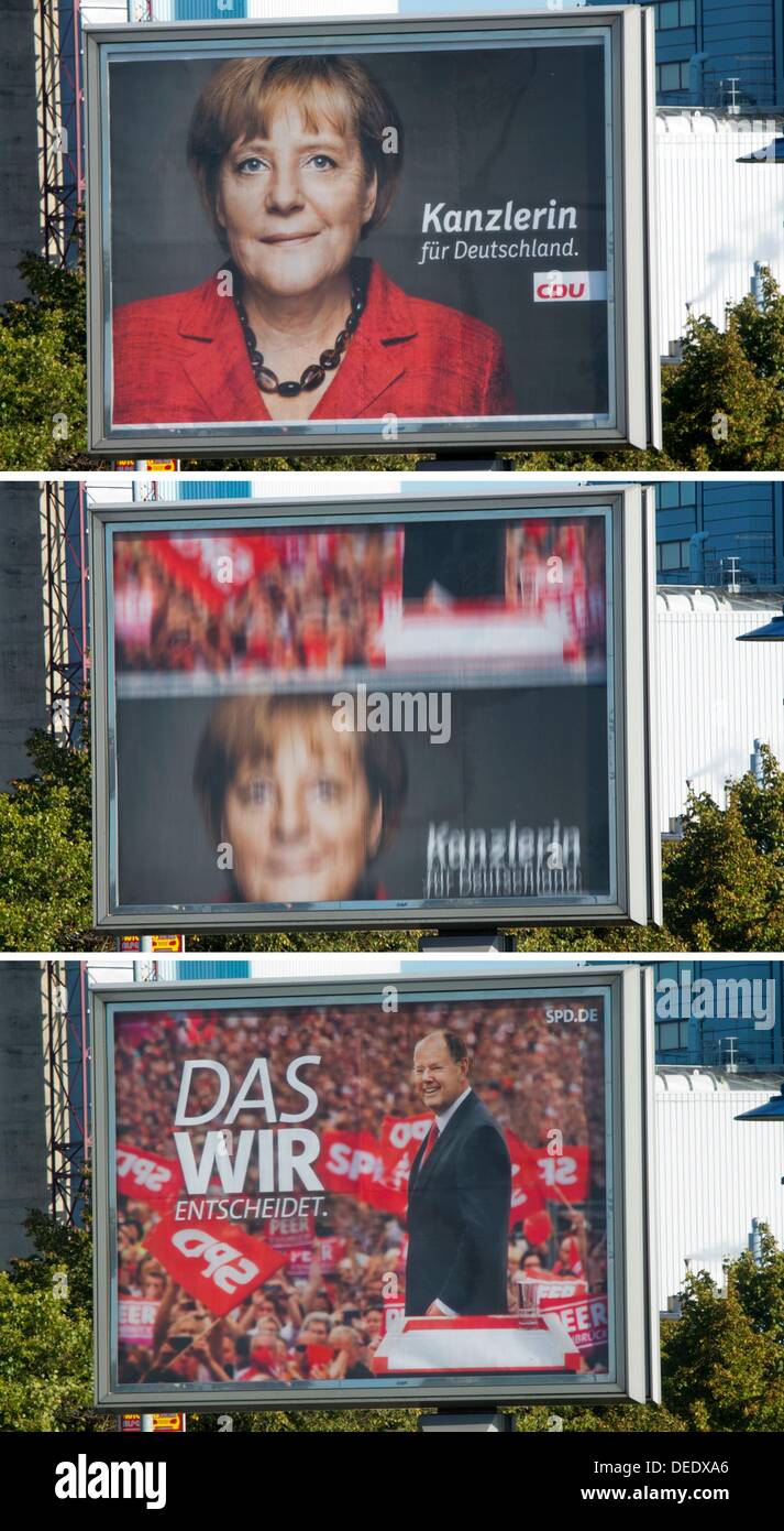COMBO - A combination picture shows election posters for German ...
